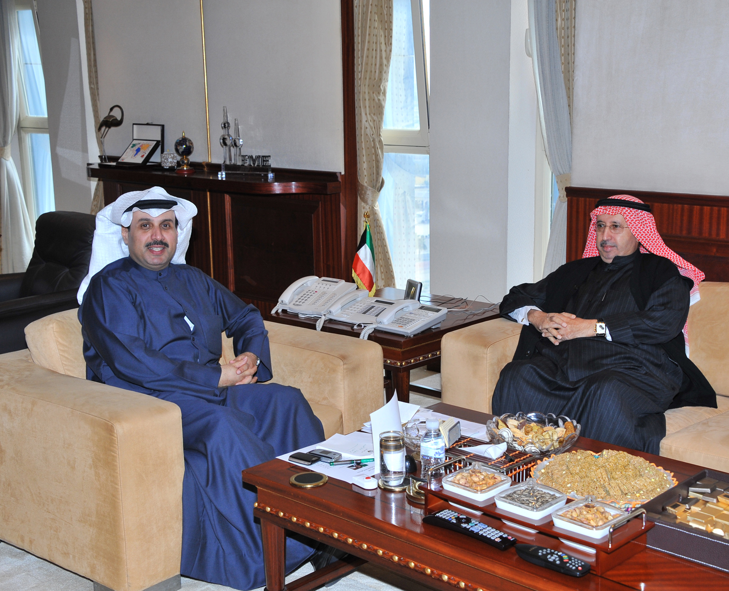 Minister of Information Sheikh Hamad Jaber Al-Ali Al-Sabah with the ...