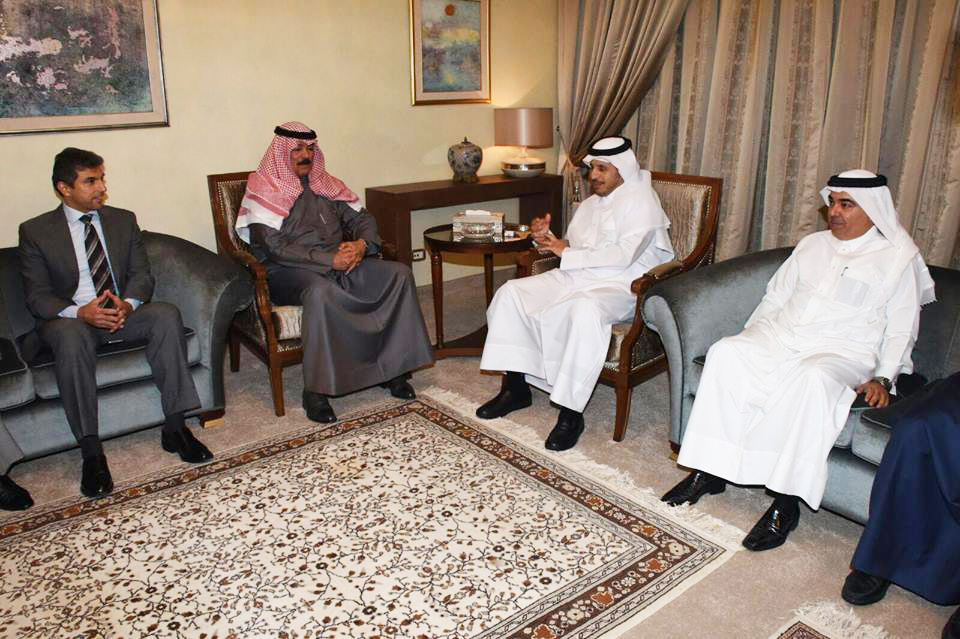 Interior Minister Sheikh Mohammad Al-Khaled Al-Hamad Al-Sabah with Qatari Deputy Prime Minister ...