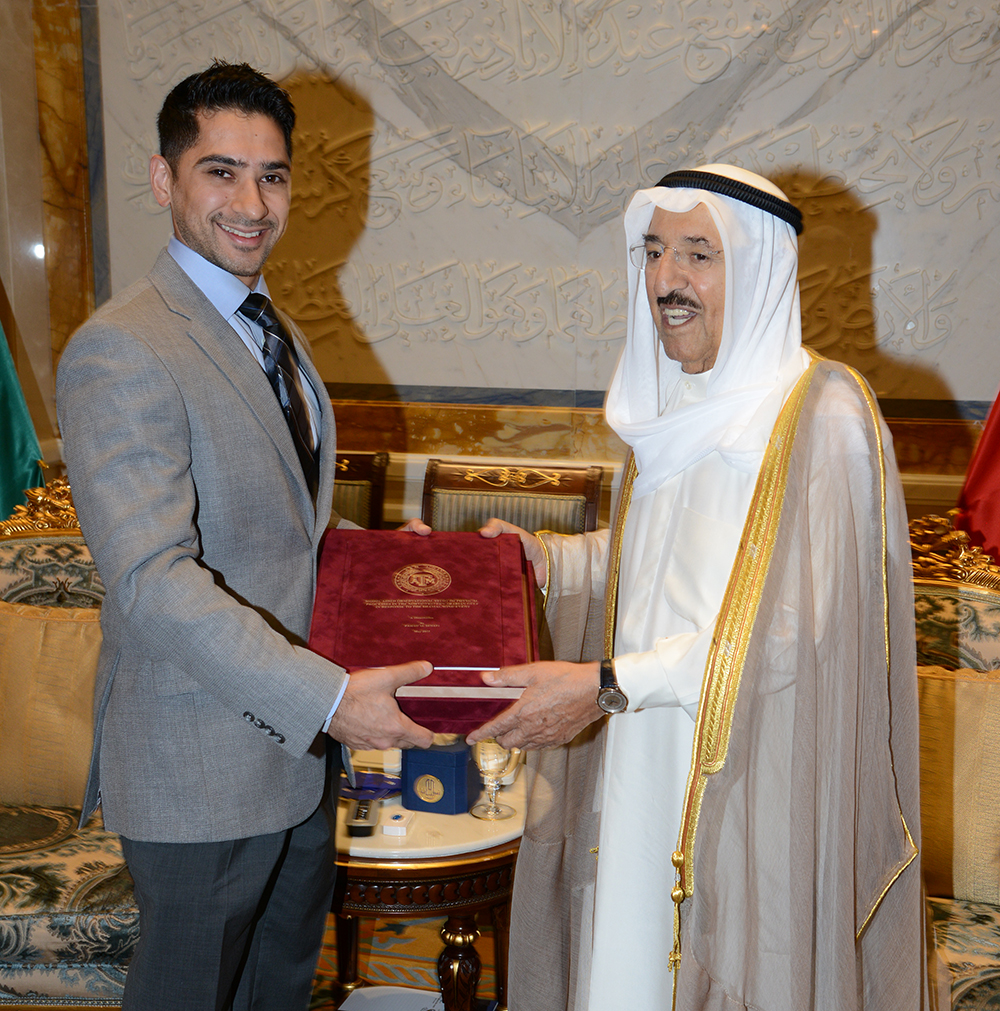 His Highness the Amir Sheikh Sabah Al-Ahmad Al-Jaber Al-Sabah receives ...
