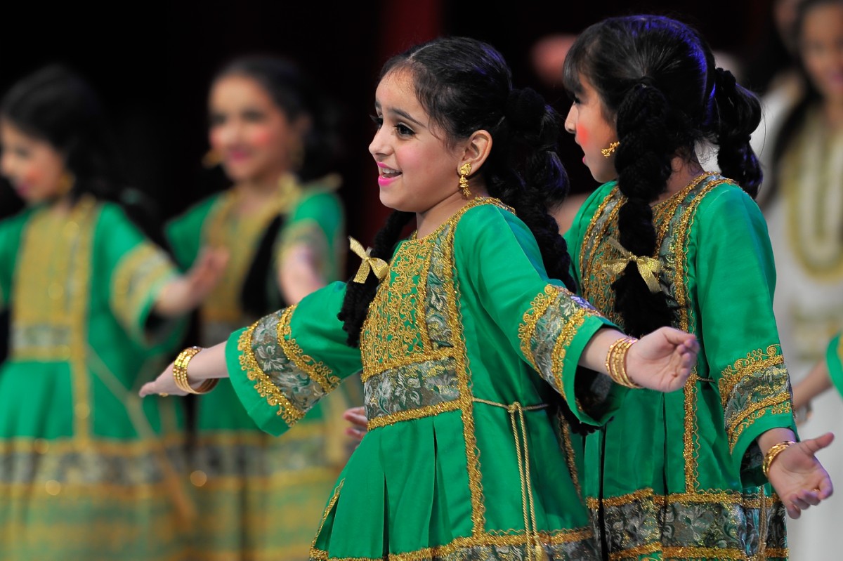 Traditional trinkets worn by Kuwaiti children during cultural and ...