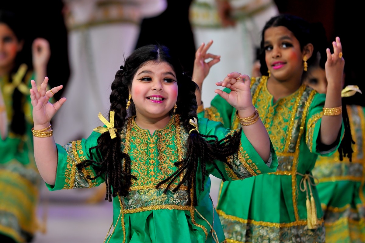 Traditional trinkets worn by Kuwaiti children during cultural and ...