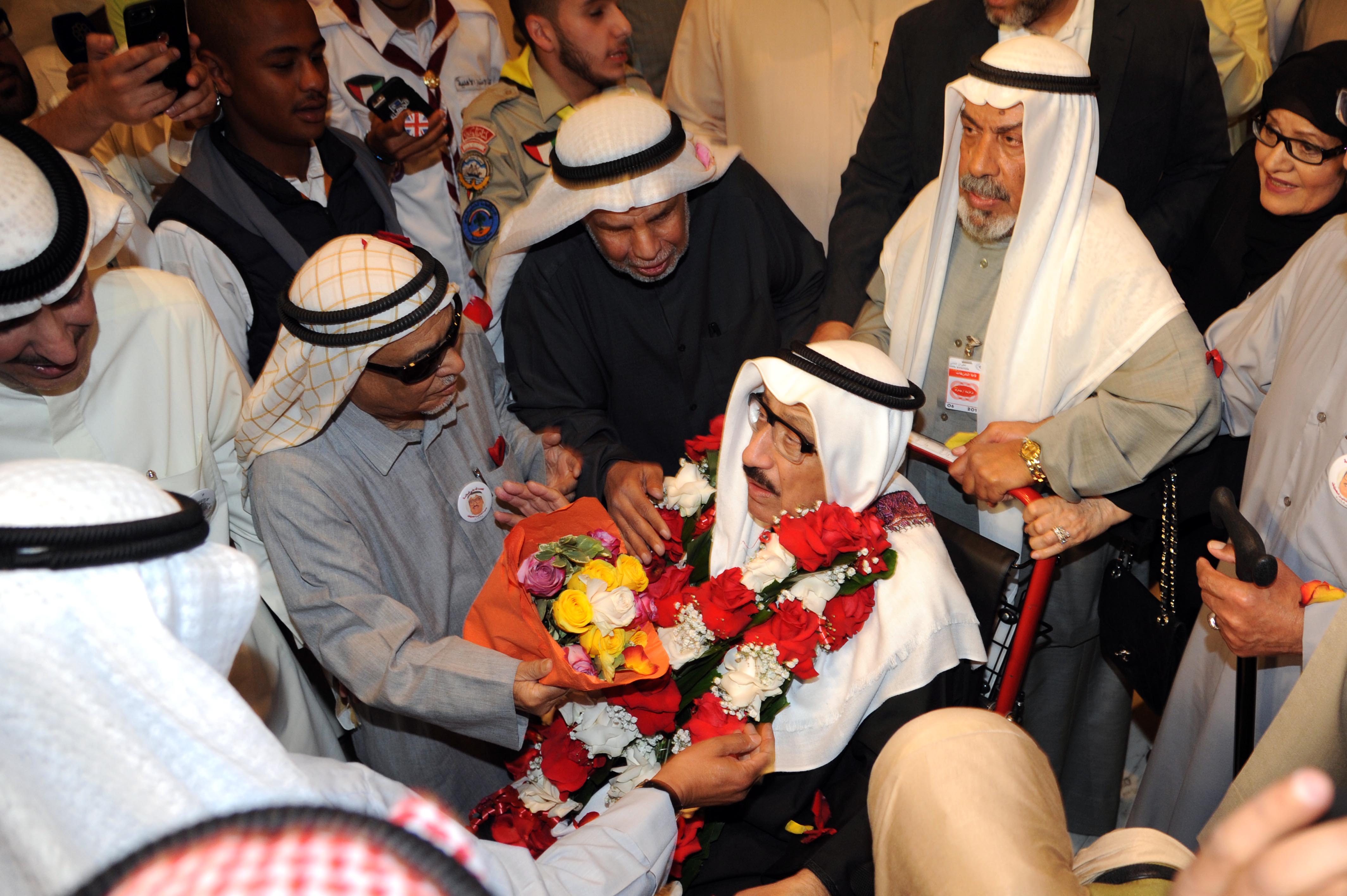 Kuwaiti veteran singer Abdulaziz Al-Mufarrej received at Kuwait ...