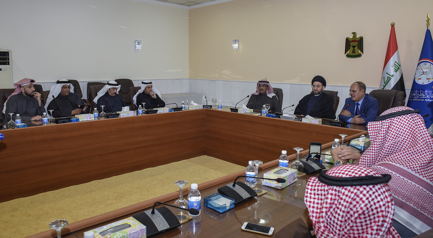 Leader of the National Wisdom Movement Ammar Al-Hakim meeting with a ...