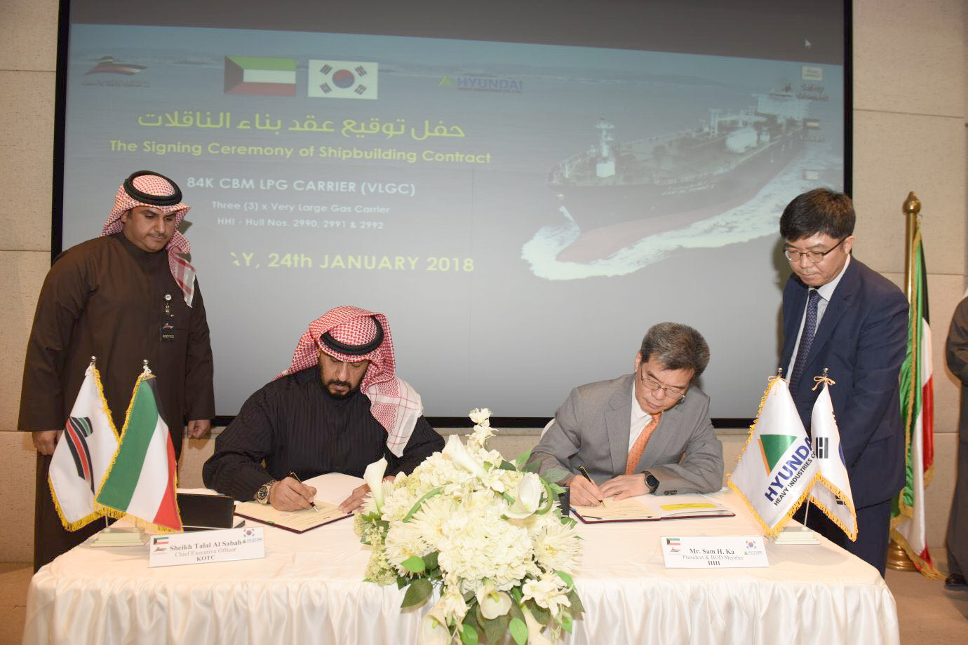KOTC CEO Sheikh Talal Al-Sabah during the signing ceremony