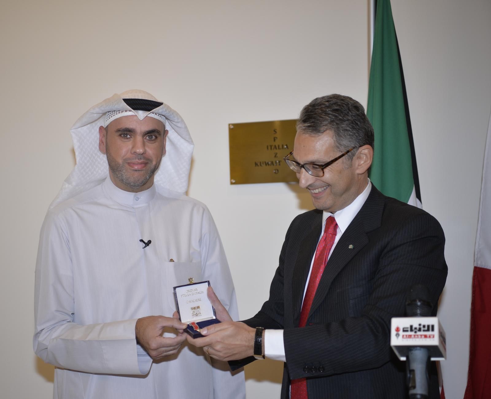 KUNA : Italy's envoy accolades Kuwait's Ashkanani with prestigious medal