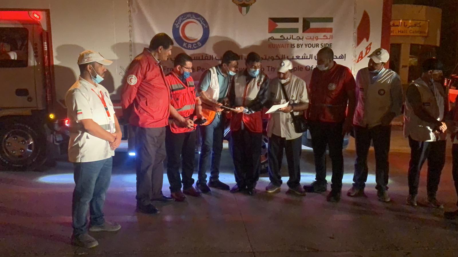 KUNA : Kuwaiti urgent humanitarian aid convoy arrives in Gaza Strip -- KRCS