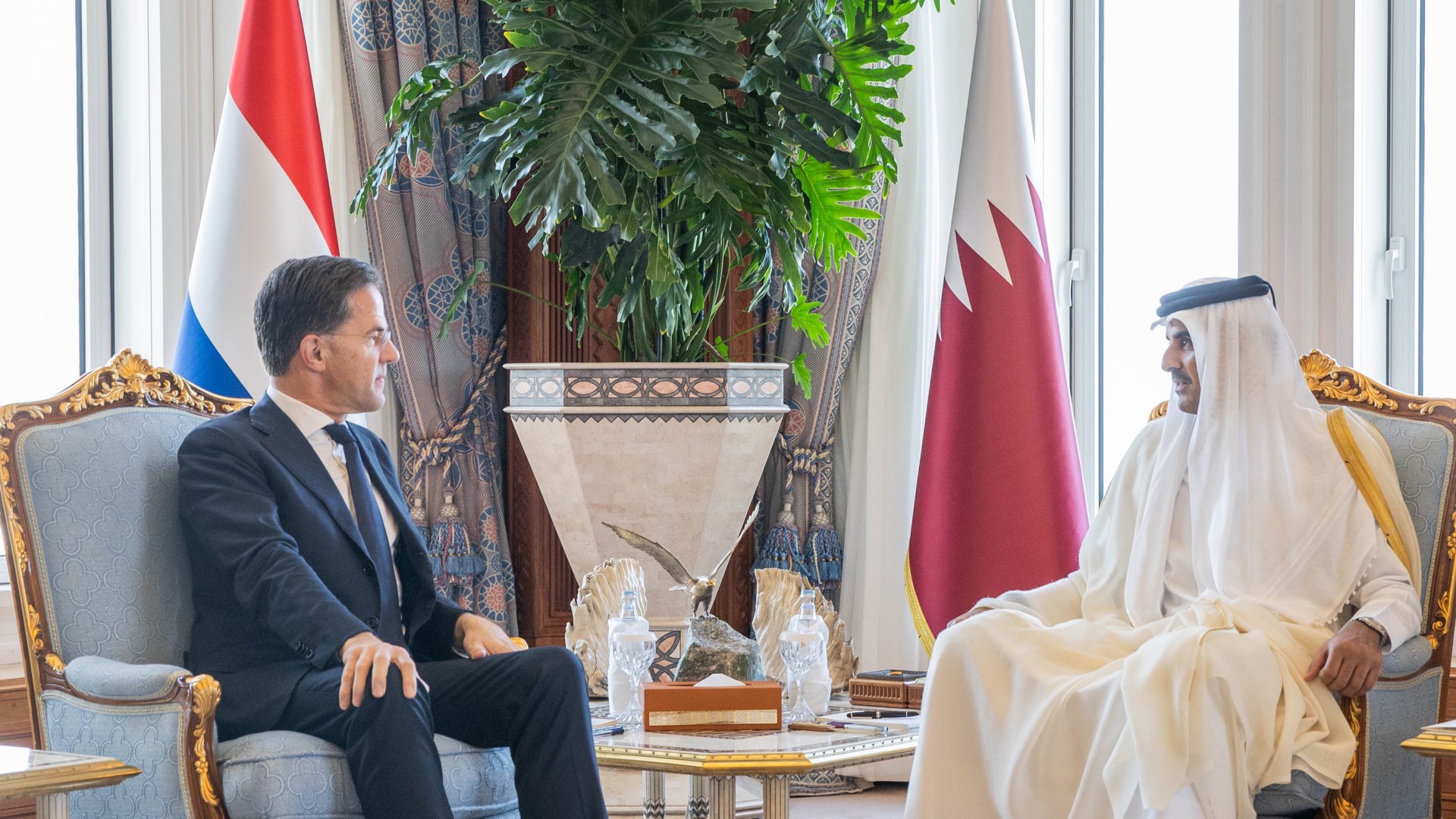 كونا : Qatari Amir, Dutch PM discuss efforts to reach ceasefire in Gaza