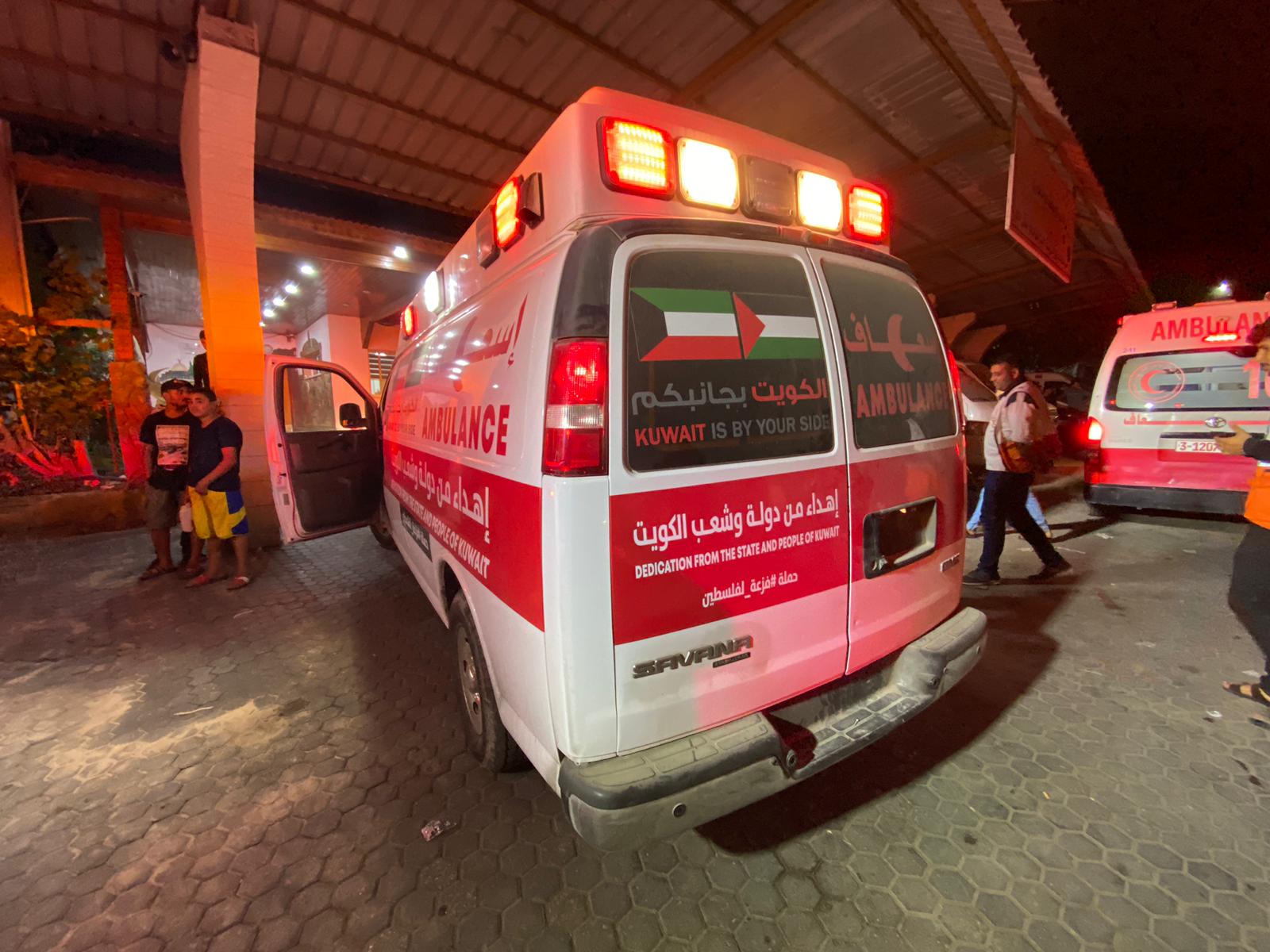 كونا : Health authorities in Gaza receives five ambulances provided by KRCS