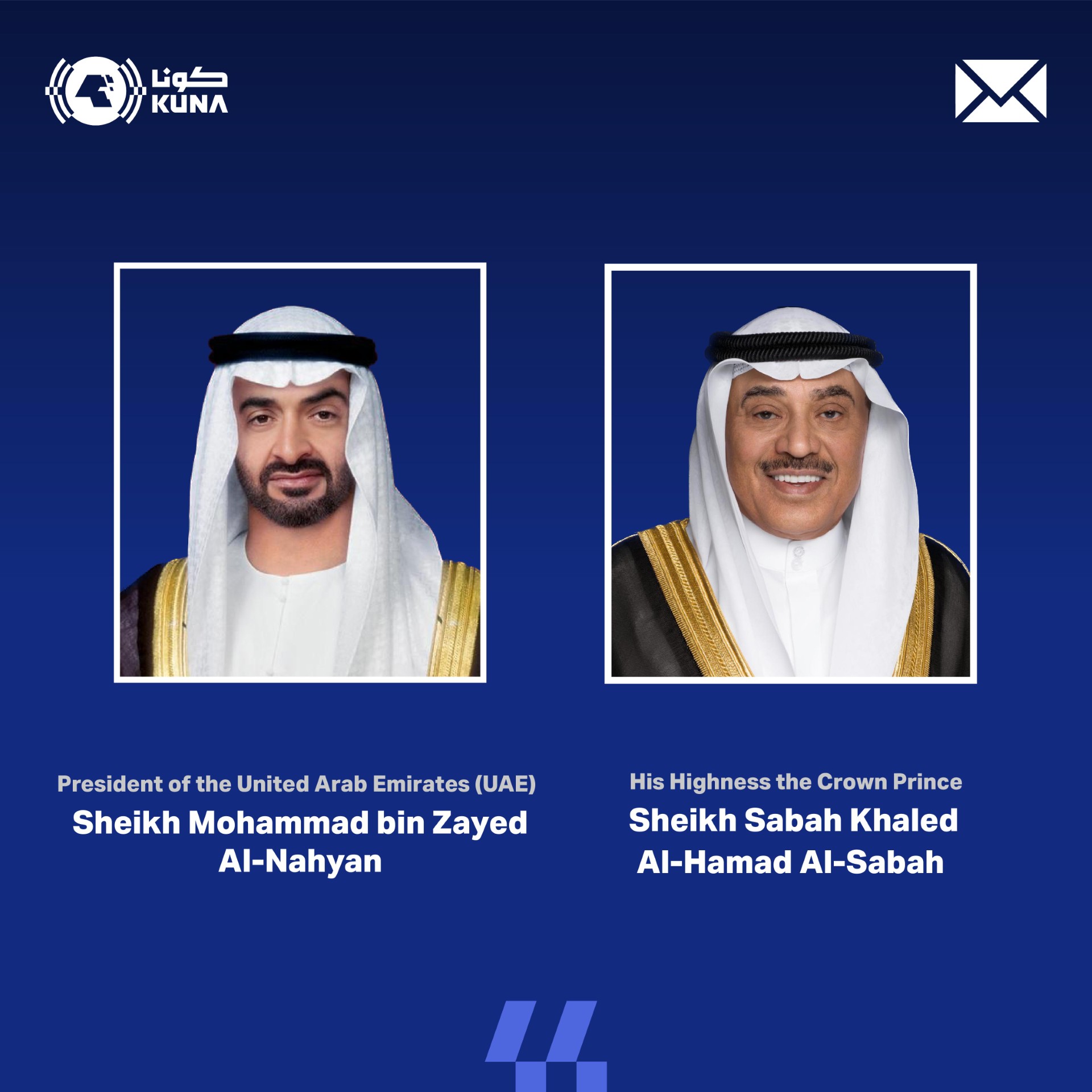 KUNA : Kuwait Crown Prince congratulates UAE Pres. on assumption of ...